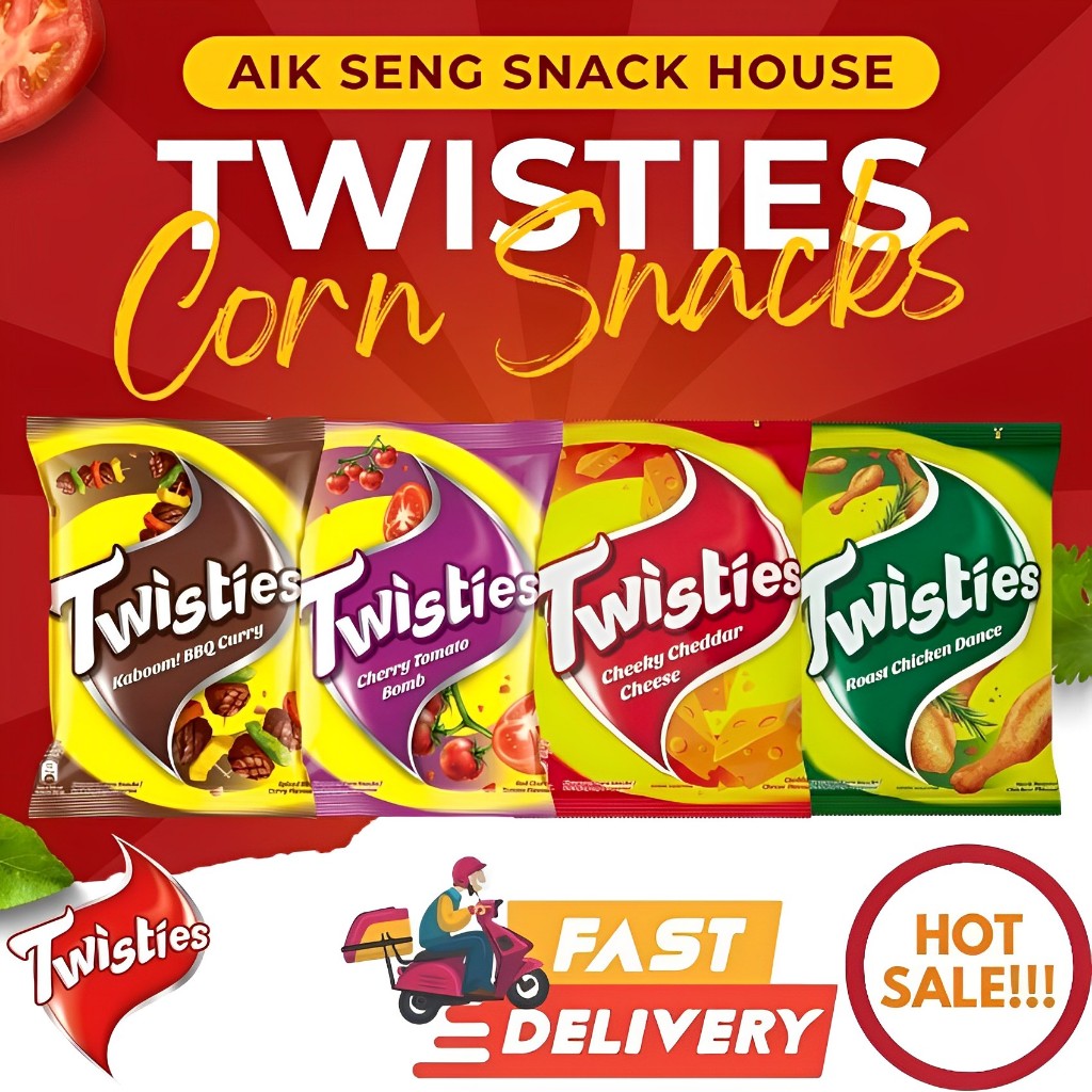 24 packs x 13gm - Twisties Corn Snacks [Cheeky Cheddar Cheese / BBQ ...