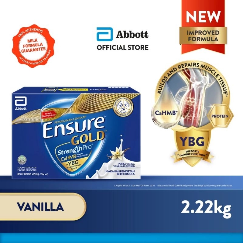 [ABBOTT] ENSURE GOLD MILK POWDER VANILLA FLAVOR 2.22KG | Shopee Malaysia