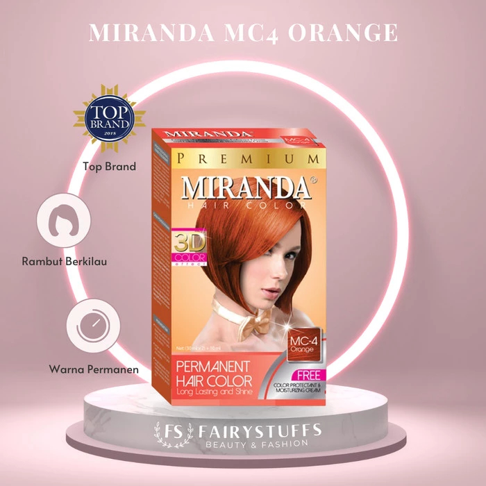 [ READY STOCK ] MIRANDA HAIR COLOUR 3D / PEWARNA RAMBUT MC - 4 ORANGE ...