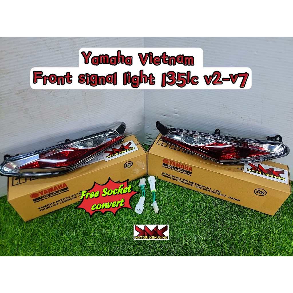 YAMAHA CUTTING VIETNAM LC135 V2 FRONT SIGNAL SET SIGNAL DEPAN SET WITH SOCKET PNP LC 135 V4 V5 ...