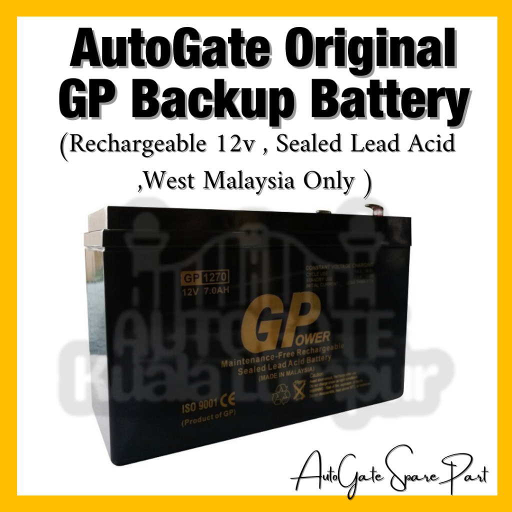 ORIGINAL GP Backup Battery Autogate / Alarm, Rechargeable 12v, Sealed ...