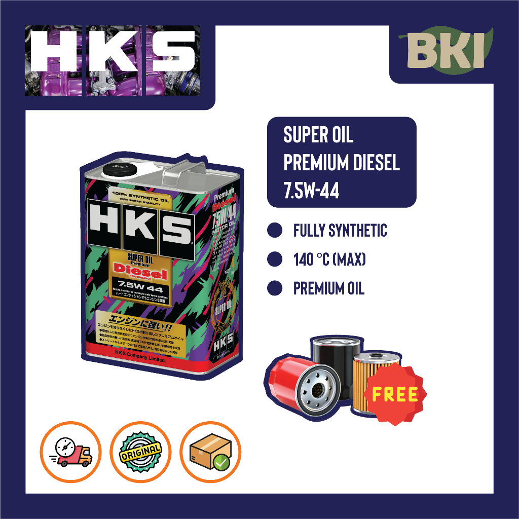 HKS Super Premium Oil Euro 7.5W44 (4L) [Free Oil Filter] | Shopee Malaysia