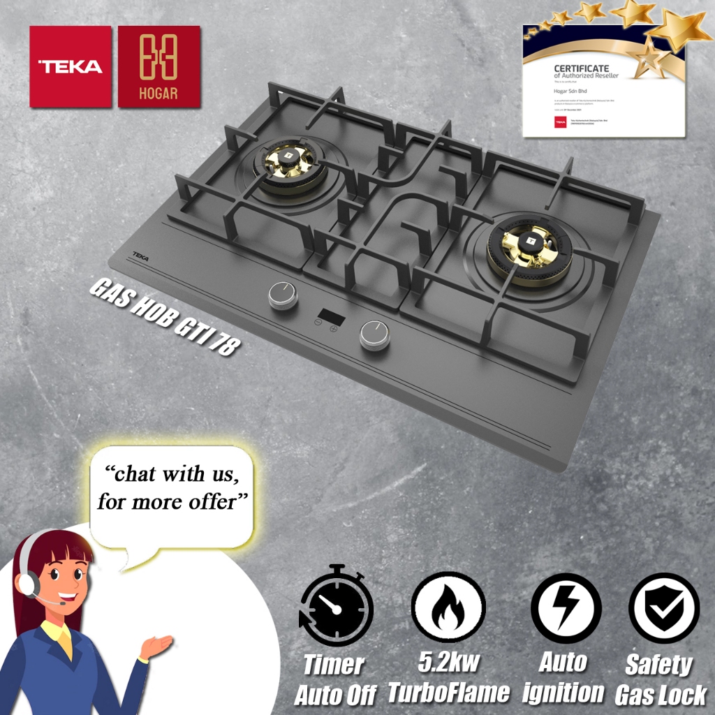 Teka Hob GTI 78 2G Ai Al | Dapur Gas Teka | Gti782g | 5.2kw | Shopee ...