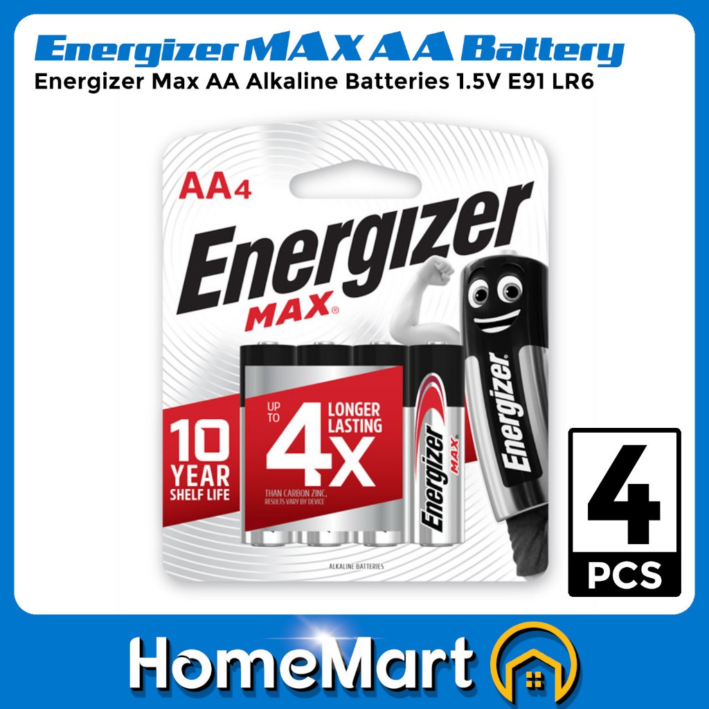 Energizer Max AA Battery Alkaline Batteries 1.5V E91 LR6 | Shopee Malaysia