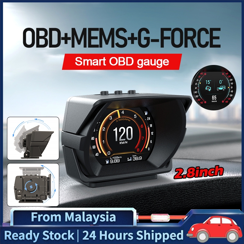 A450 OBD2Meter RPM turbo boost Meter Digital Scanner Hud Water temp ...