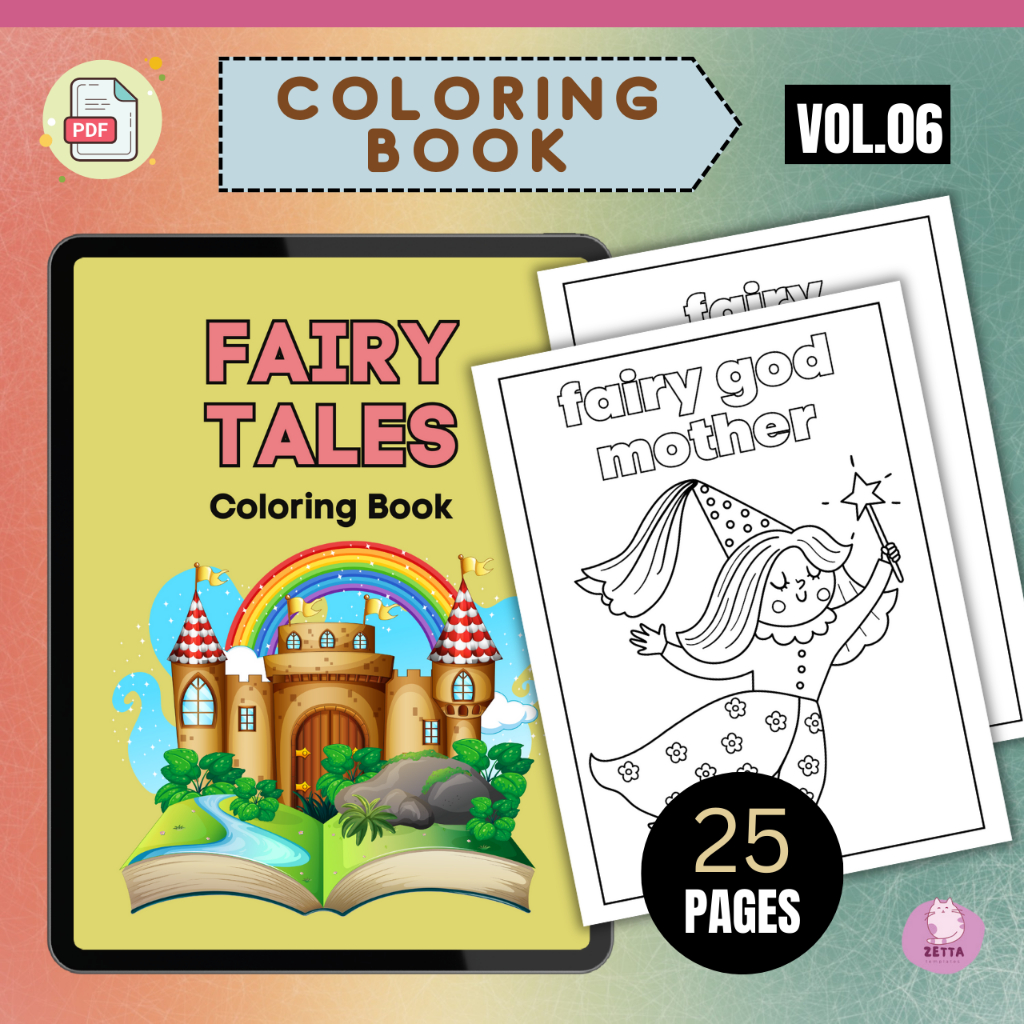 Fairy Tales Coloring Book Printable Coloring Book for Kids Stress ...