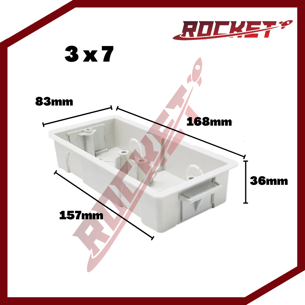 PVC Partition Box Base 3x3 3x7 White Base For Electric Switches Socket ...