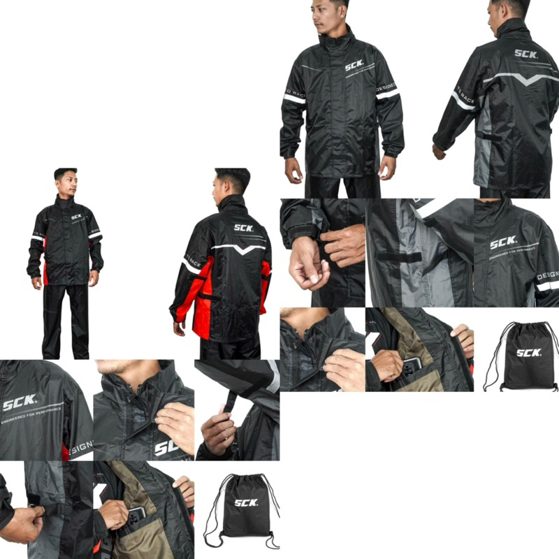 SCK RACING RAINSUIT RAIN COAT SET ALL SEFE RIDE ALL WEATHER JACKET (2 ...