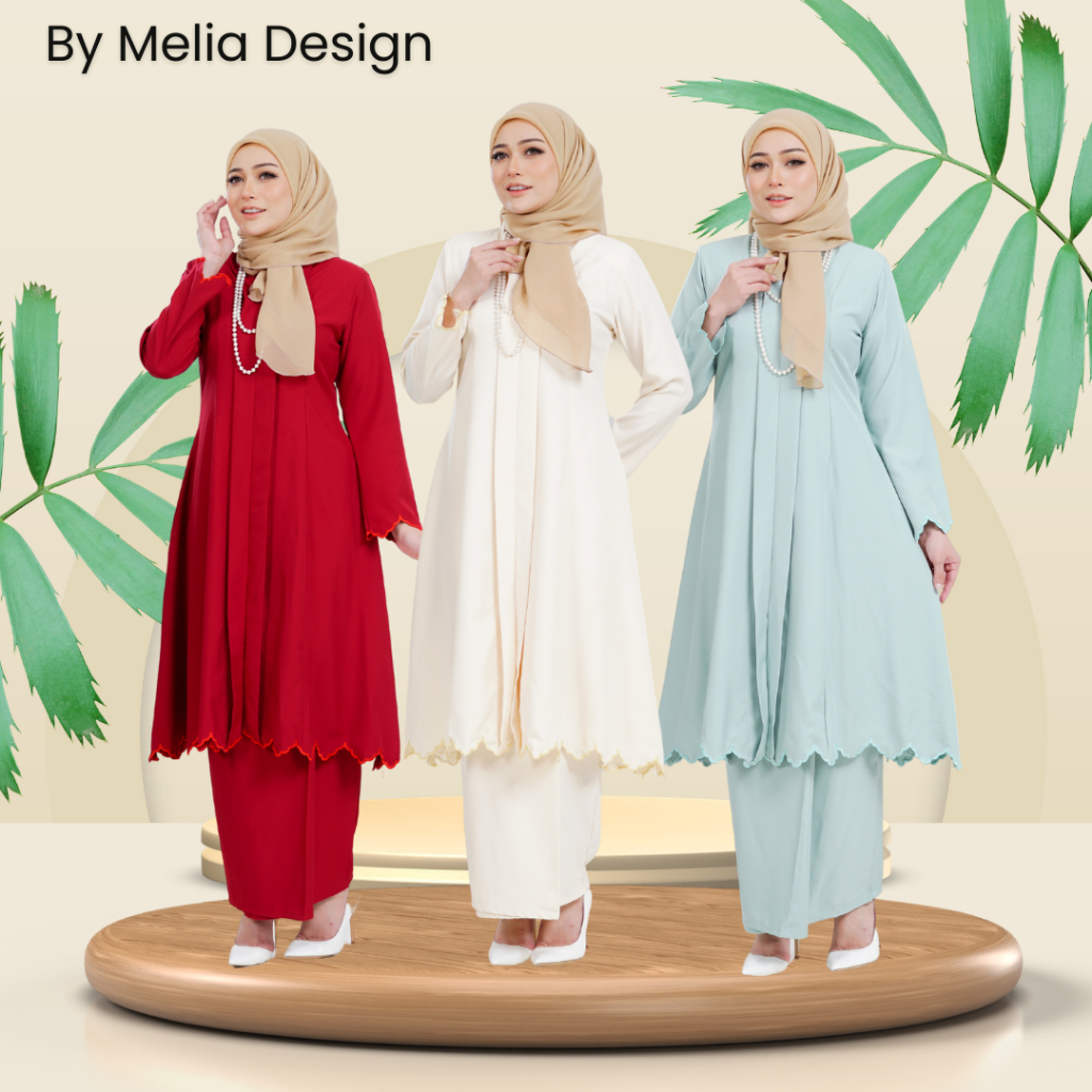 By Melia Design Baju Kebarung Moden Sulam Biku Murah Viral Baju Tunang ...