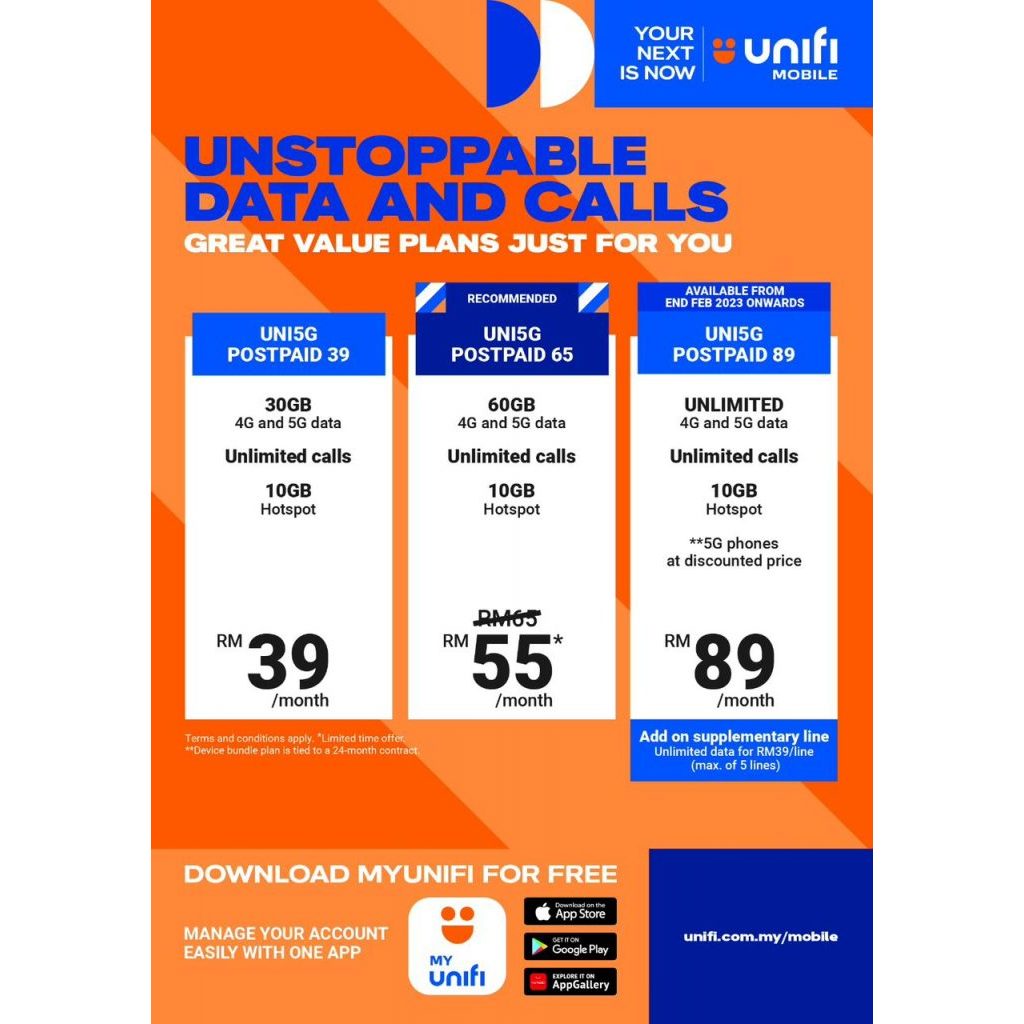 Promotion UniFi Mobile Postpaid 5G Plan with Unlimited Data | Shopee ...