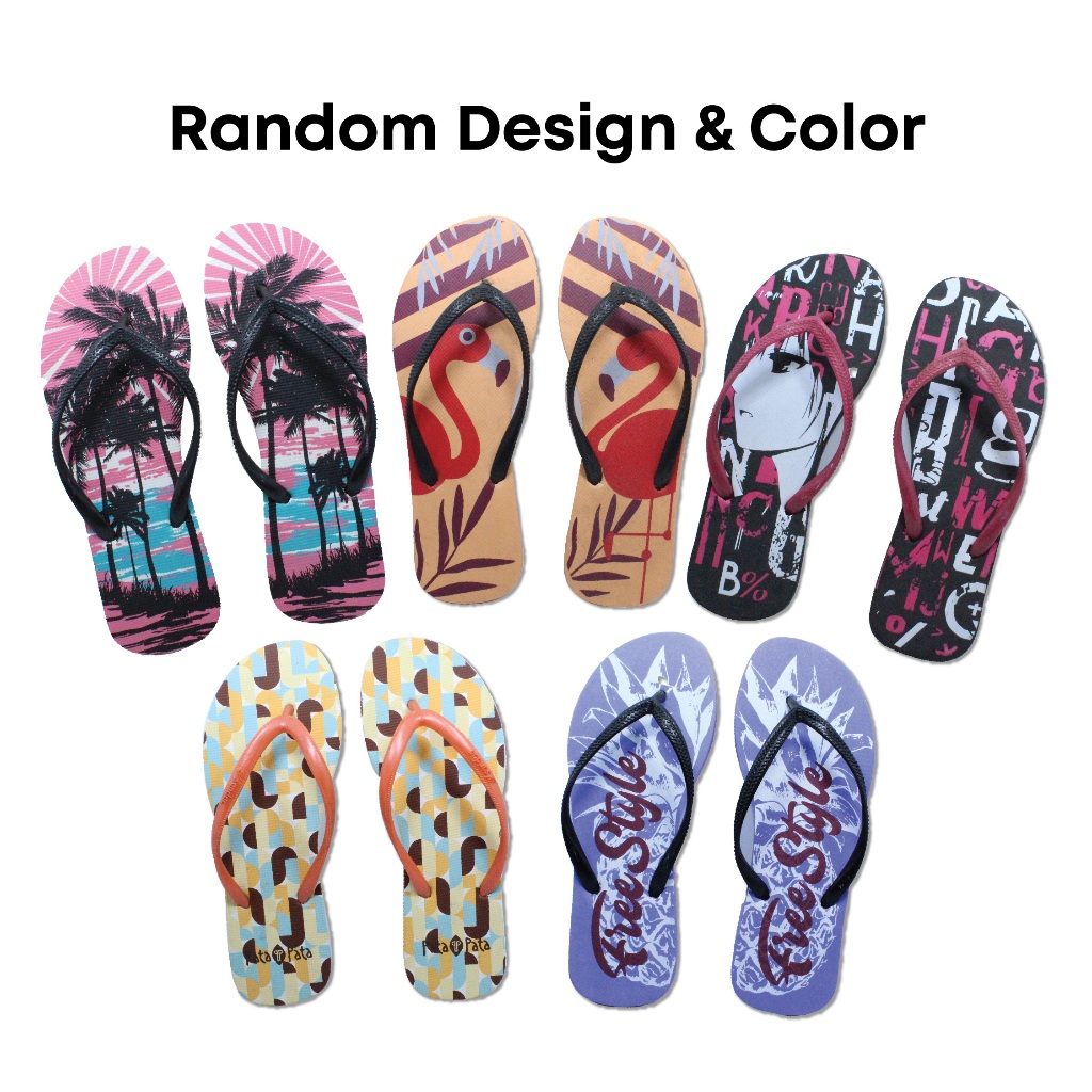 EVA Perempuan / Ladies Printed Selipar - Random Warna Design | Shopee ...