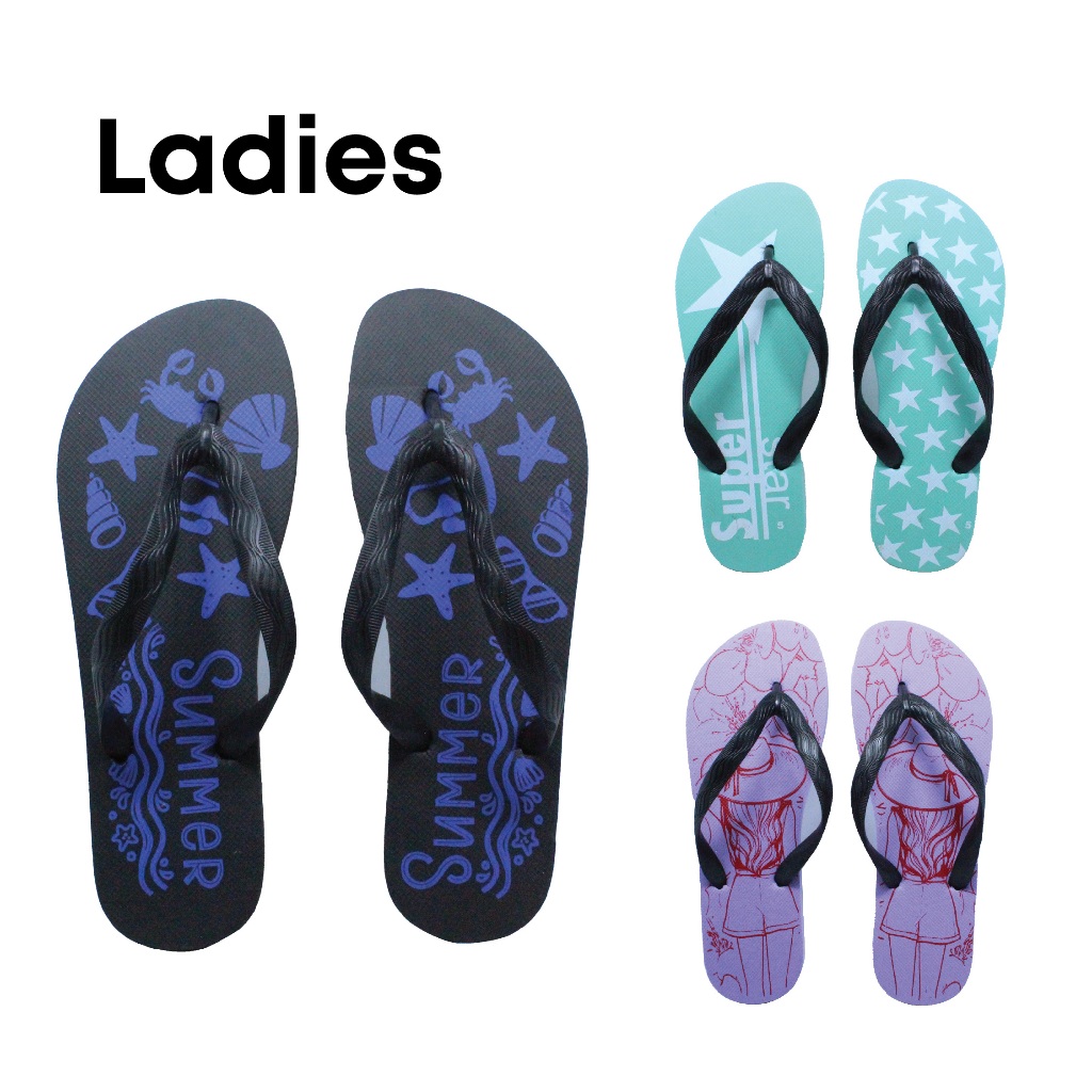 EVA Printed Perempuan Selipar/ Ladies Eva Printed Flip Flops.(Random ...