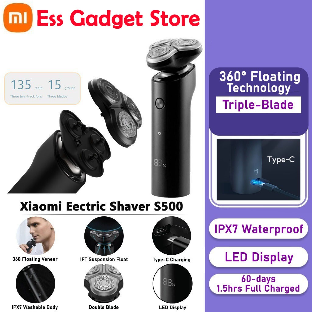 Xiaomi Electric Shaver S500 Flex Razor 3 360° Floating Head IPX7 ...