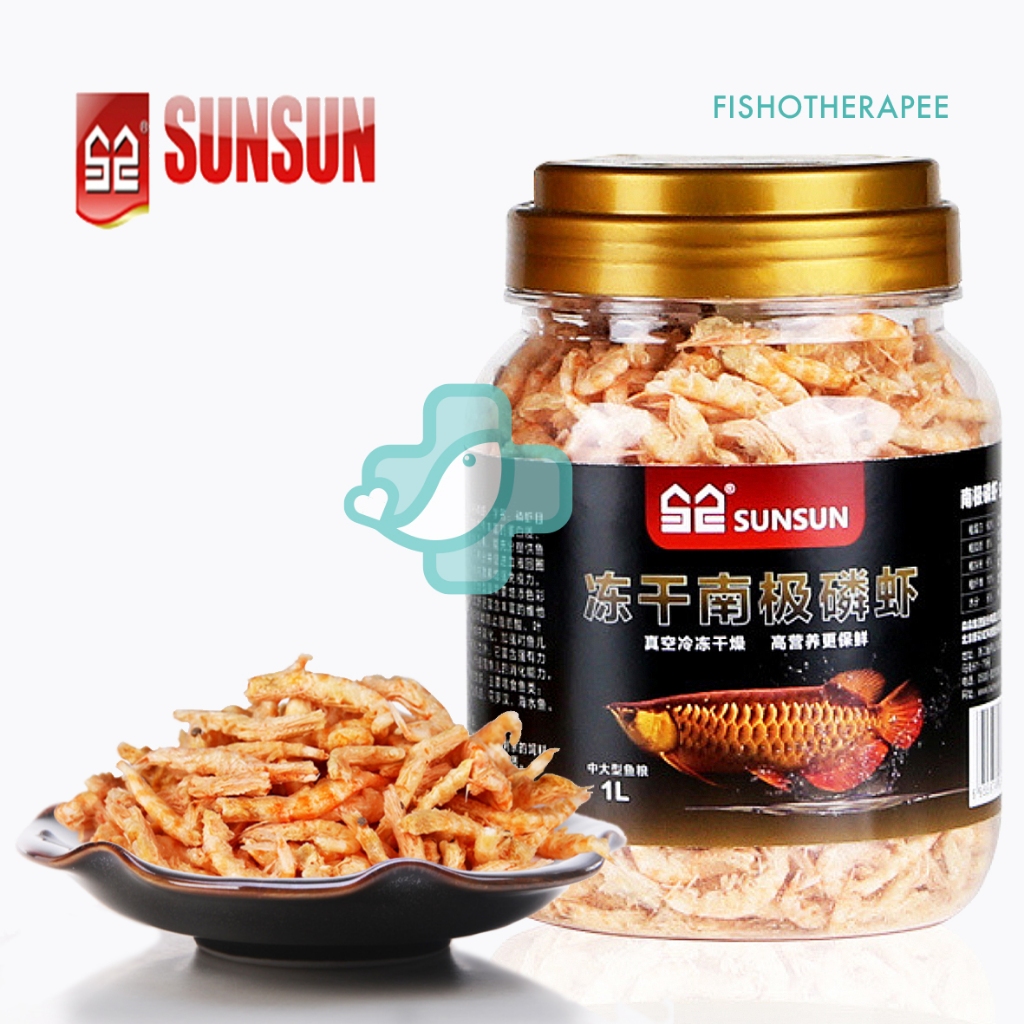 Sunsun 1 Liter 150g Freeze Dried Shrimps Krill Fish Turtle Tortoise ...