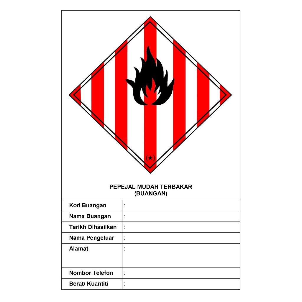SCHEDULED WASTE LABEL BAHASA MELAYU BUANGAN TERJADUAL PRINTABLE ...