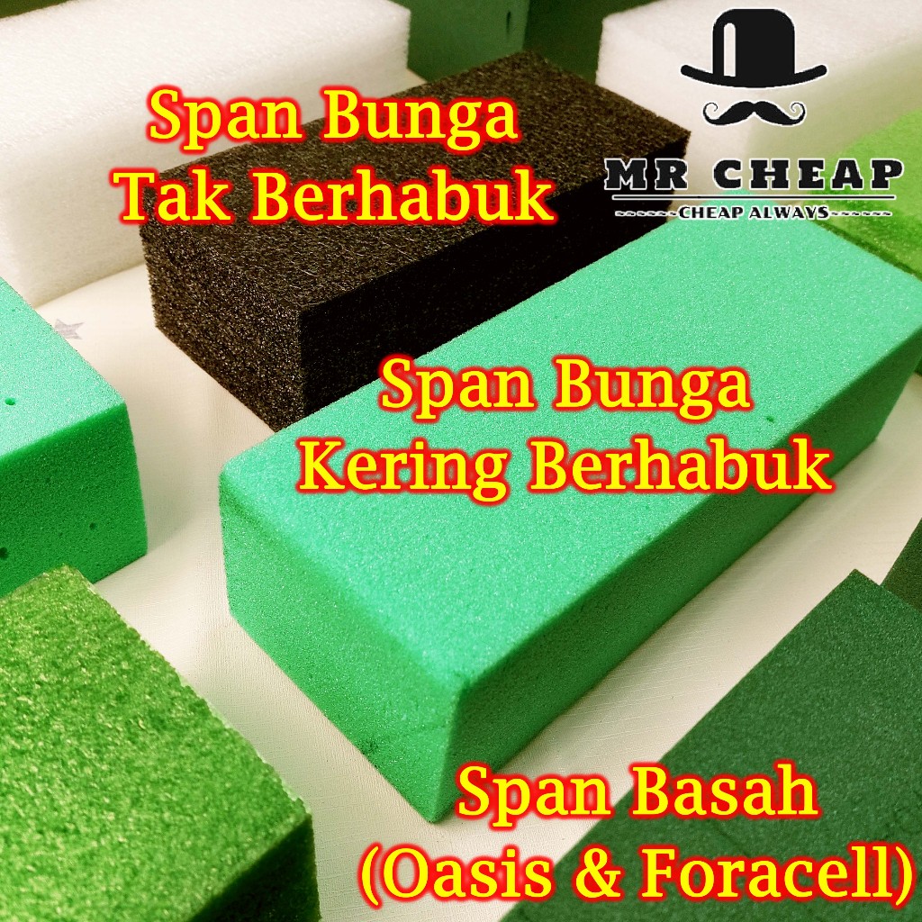 Span Bunga/Flower Foam/Span Bunga Kering & Basah/Span Bunga X Berhabuk ...