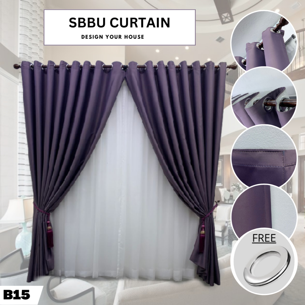SBBU Curtain Ready Made Curtain B15 Langsir Siap Jahit 100% Blackout ...