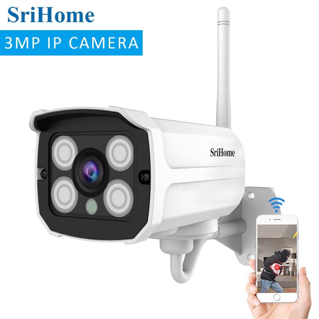 SriHome SH024 Outdoor WiFi CCTV Camera: (3MP) 1296P Super HD, Two-Way ...
