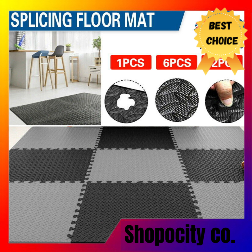 [Free Boarder] 0.8cm Foam Mat PlayOn Playmat Interlocking Puzzle Mats Heavy Duty EVA Foam Floor ...