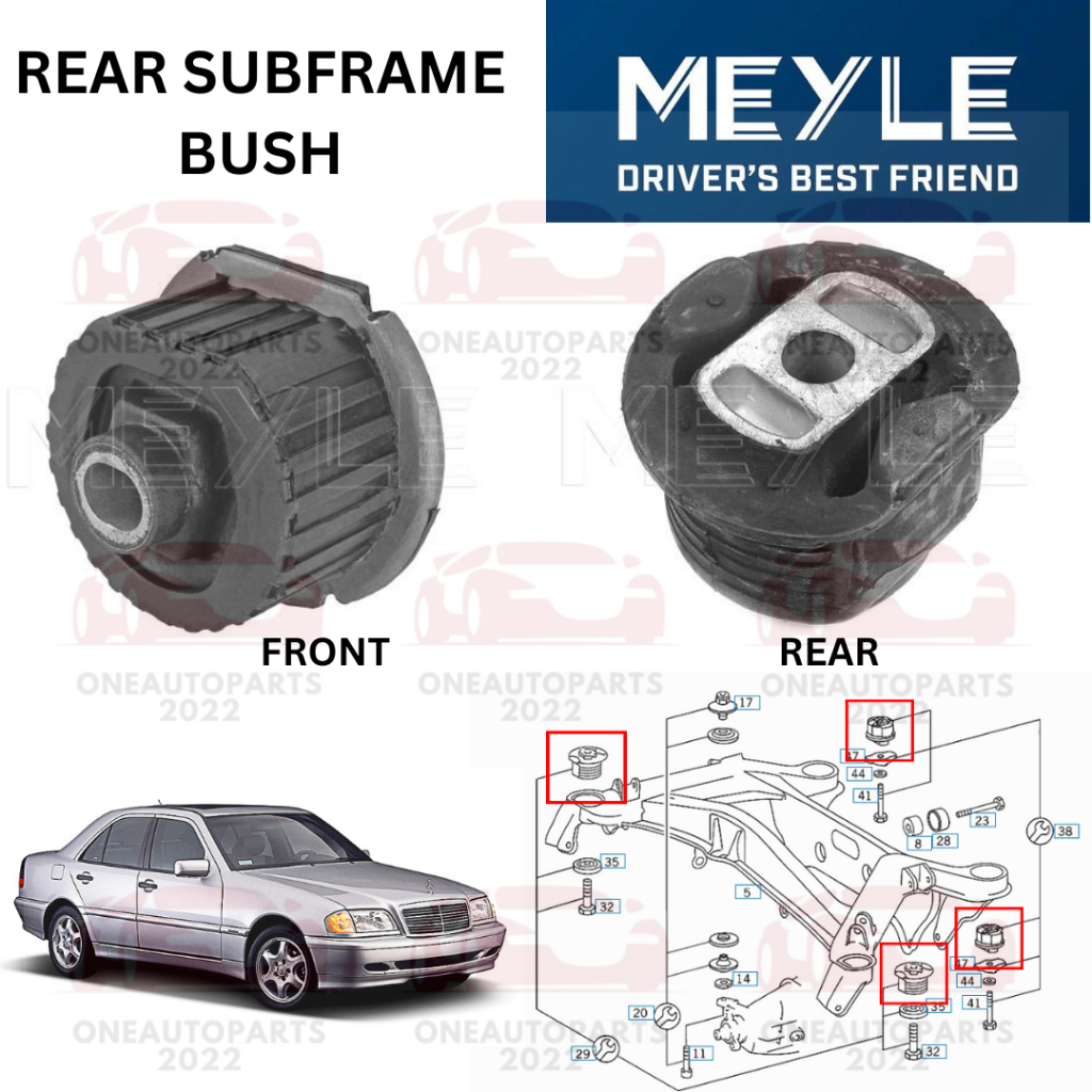 MEYLE GERMANY REAR SUBFRAME AXLE BEAM MOUNTING BUSH MERCEDES BENZ W202 ...