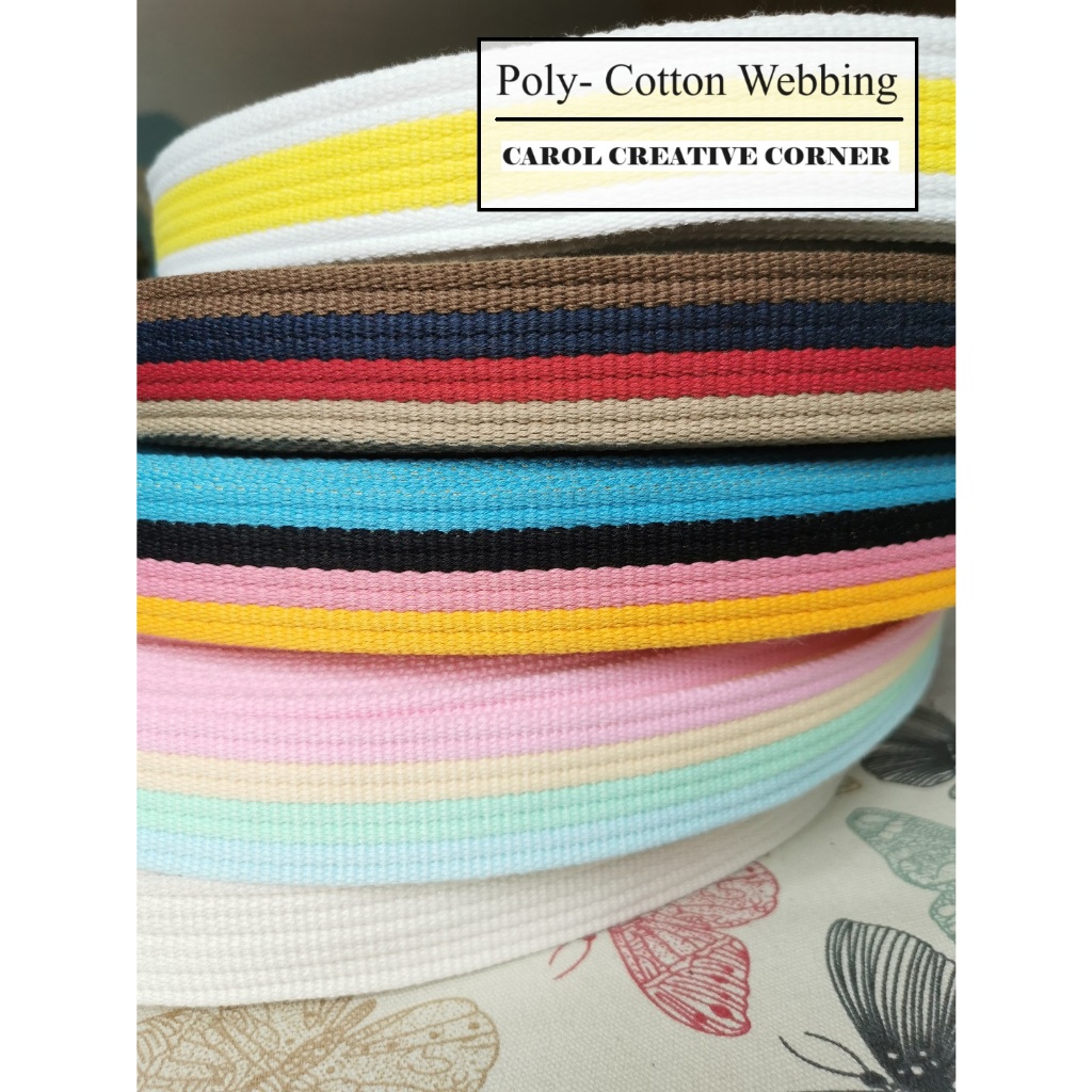 (By Meter)Poly-cotton Webbing Stripe Bag Strap | Shopee Malaysia