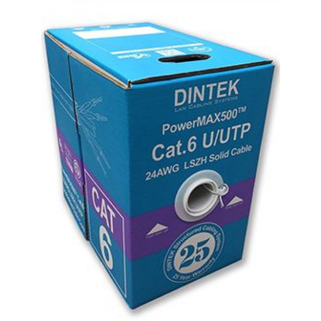 DINTEK CAT6 UTP 23AWG LSZH DCA FULL COPPER NETWORK CABLE 305M 1BOX GREY/BLUE/YELLOW/GREEN ...
