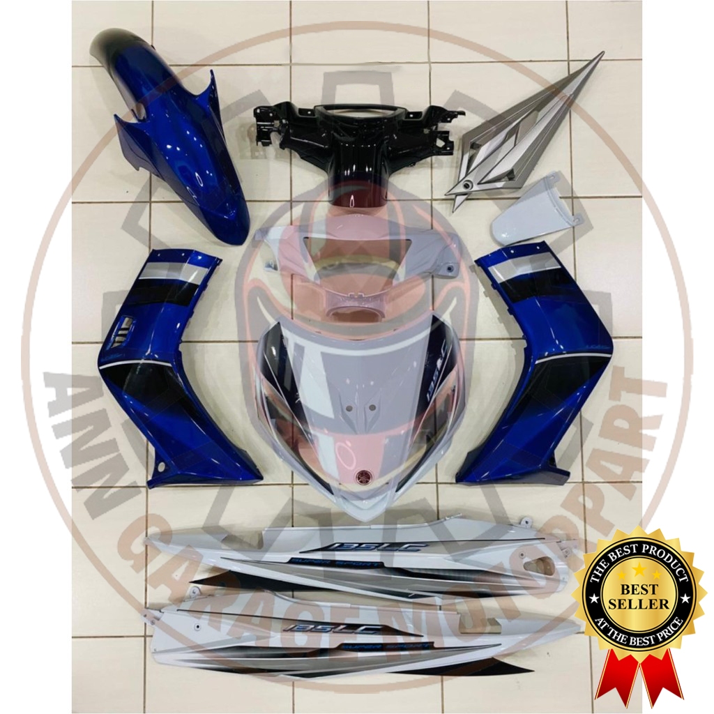 COVERSET ORIGINAL HONG LEONG YAMAHA (HLY) LC LC135 V1 BIRU PUTIH SILVER ...