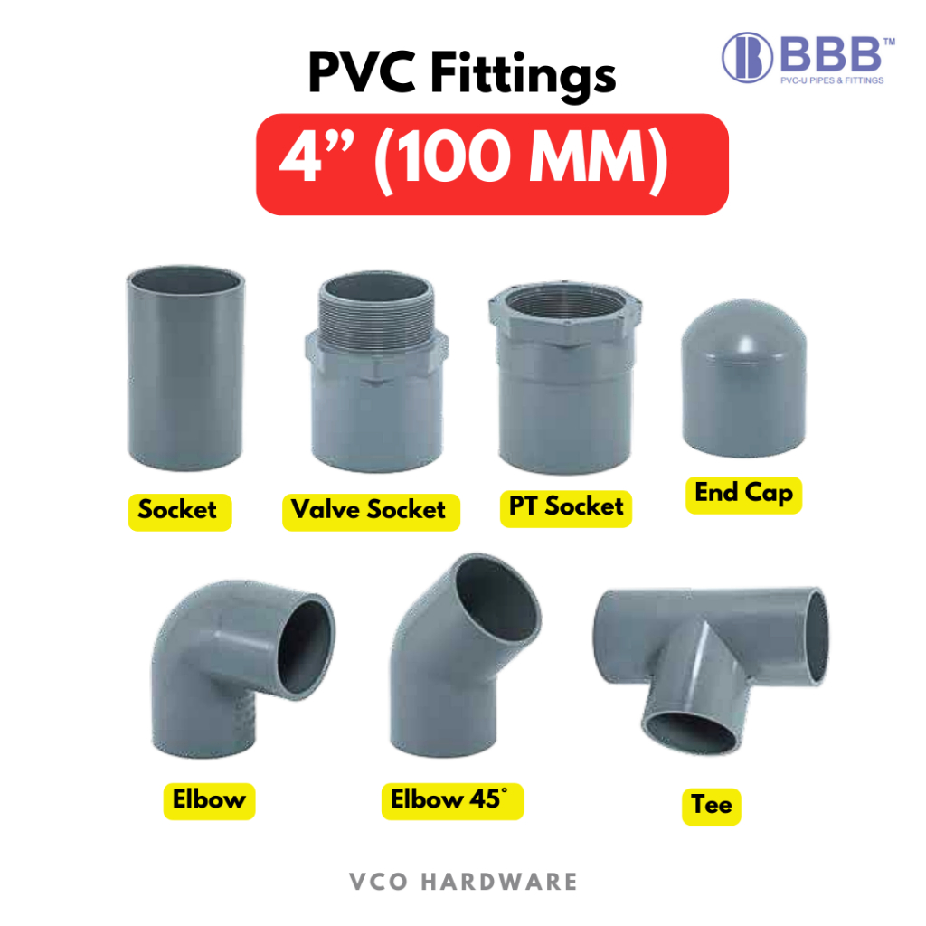 [ 4" / 100MM ] BINA PVC Pipe Fittings/PVC Connector/Paip Sambung /Elbow ...
