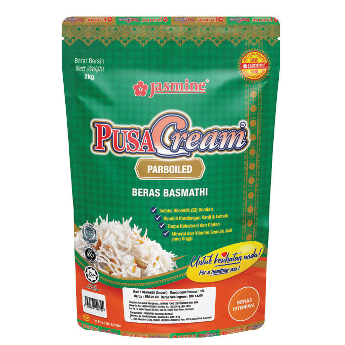 JASMINE PUSA CREAM BASMATHI RICE 2KG | Shopee Malaysia