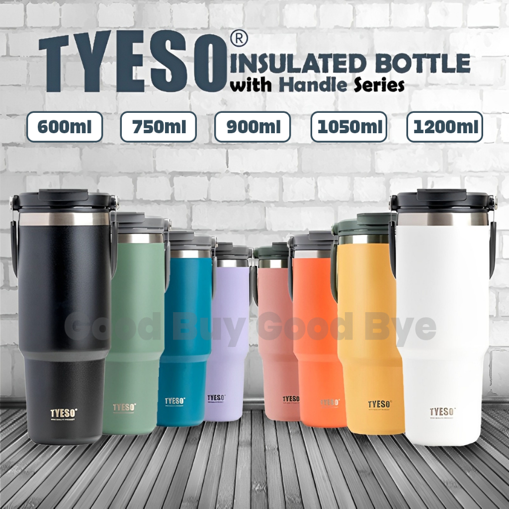 【AUTHORIZED DEALER】Tyeso Tumbler With Handle 600/750/900/1200ml Stainless Steel Insulated Flask ...