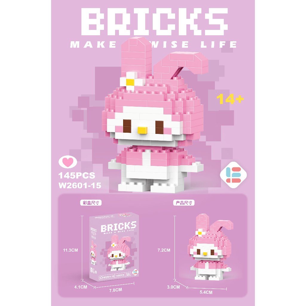 Cute Bricks Make A Wise Life Mini Nano Blocks Cartoon Series Decoration ...
