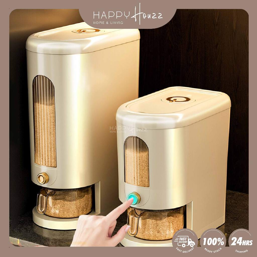 【READY STOCK】HAHO Slim Rice Dispenser Bekas Beras Kitchen Organiser ...