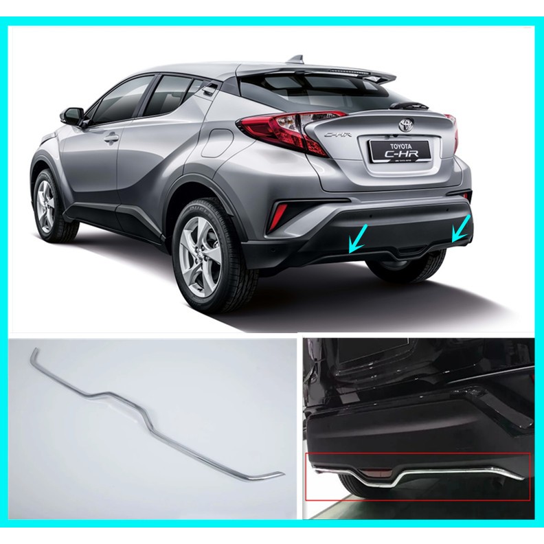Toyota CHR C-HR AX10 2016-2020 REAR Bumper Grille Lining Lower Strip Trim Cover ABS Chrome ...