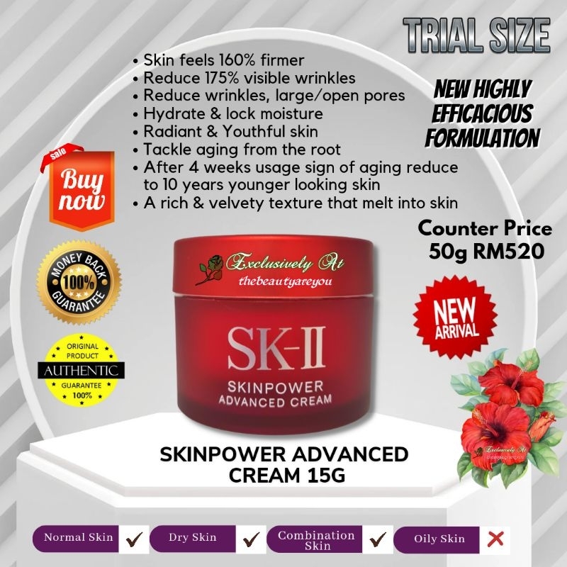 THE NEW SKINPOWER ADVANCED CREAM 15G (TRIAL SIZE Money Back Guarantee ...