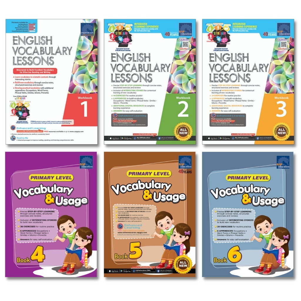 English Vocabulary Lessons (Vocabulary & Usage) Book 1 - 6 | Skill ...