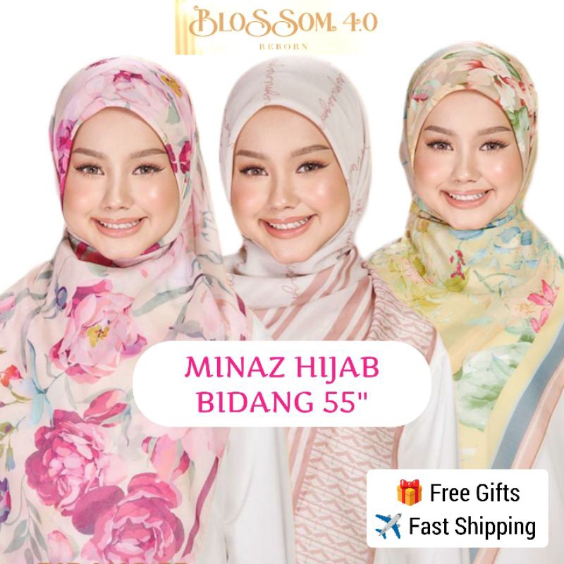 MINAZ HIJAB BIDANG 55 | TUDUNG BAWAL MINAZ | BLOSSOM 4.0 | READY STOCK ...