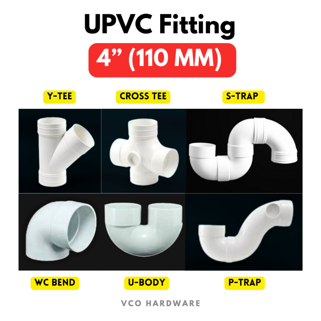 [ 4" / 110 MM ] UPVC Pipe Fittings White Pipe Connector/Pemyambung Paip ...