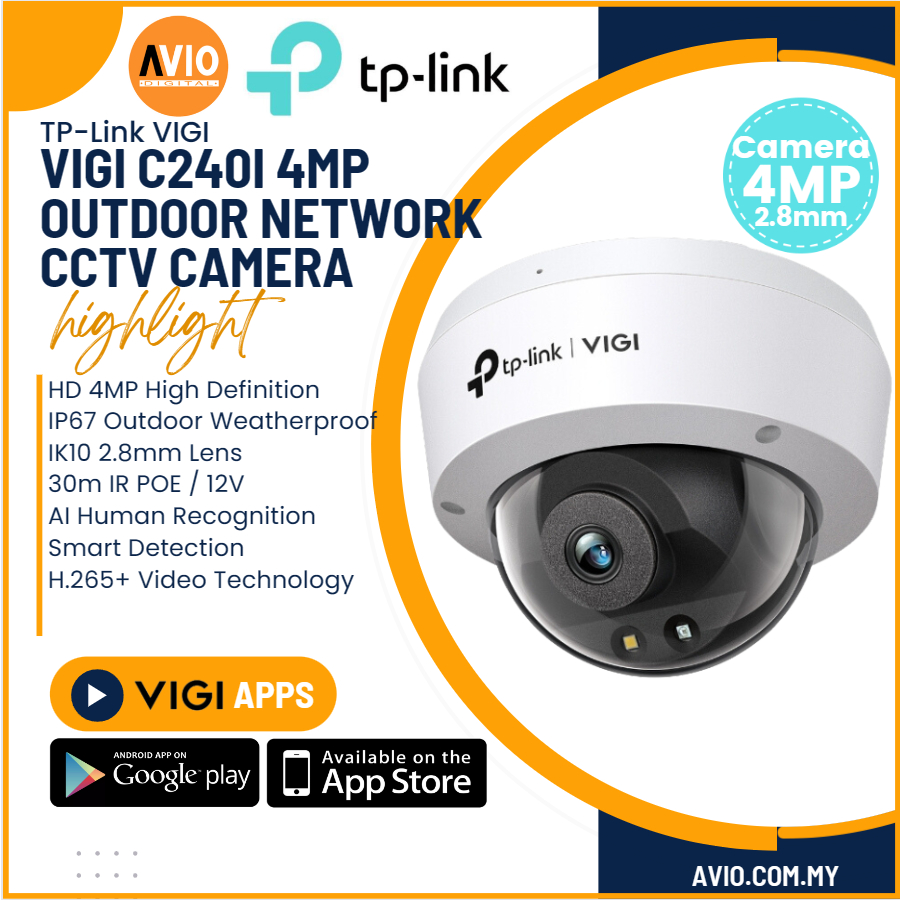 TP-LINK 4MP 4 Megapixel 24Hour Full Color IP67 Outdoor Turret Dome IP ...