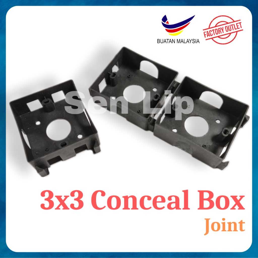 [Wholesale] 3x3 (Joint) PVC Conceal Box / Black Box / Switch Socket ...