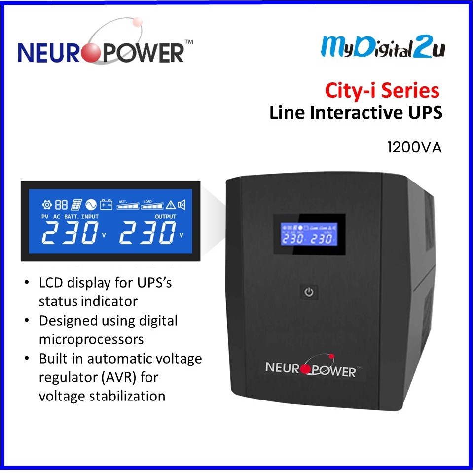 NEUROPOWER CITY 1200 WITH USB 1200VA LINE INTERACTIVE BACKUP BATTERY ...