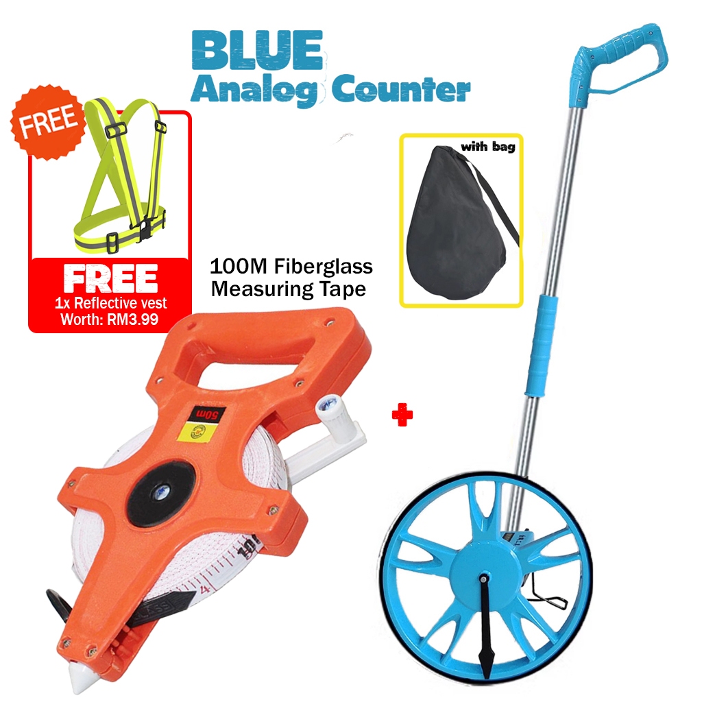 Folding Distance Measuring Wheel Analog Counter Adjustable Measure Tool ...