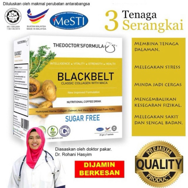 [DIRECT HQ] 5000mg High Dose Marine Collagen BLACKBELT SUGAR FREE ...