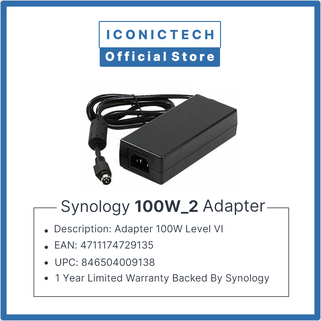 Synology 100W_2 Adaptor (Mini-DIN Connector) AC Power Adapter For DS923 ...