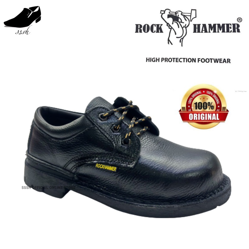 💯ORIGINAL ROCK HAMMER SAFETY SHOE/BOOT MID HIGH CUT DOUBLE ZIP/KASUT ...