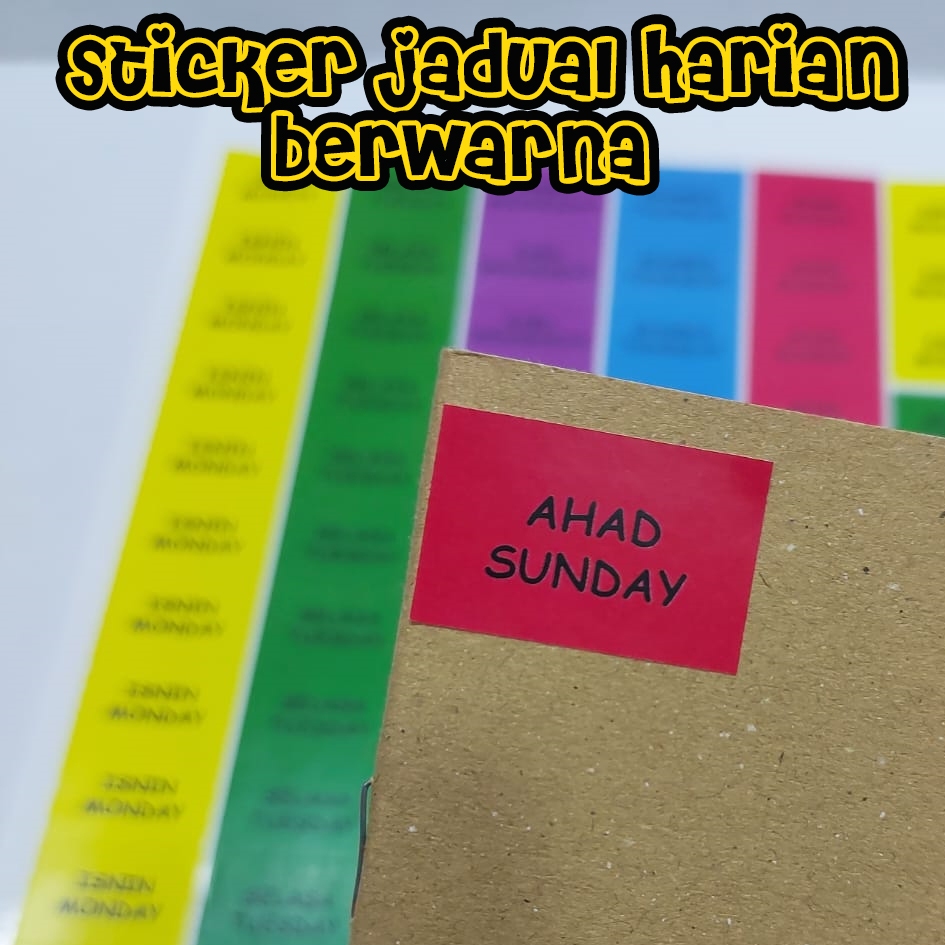 Sticker Subjek Transparent Sekolah Stationery Buku Tulis Teks Simple ...