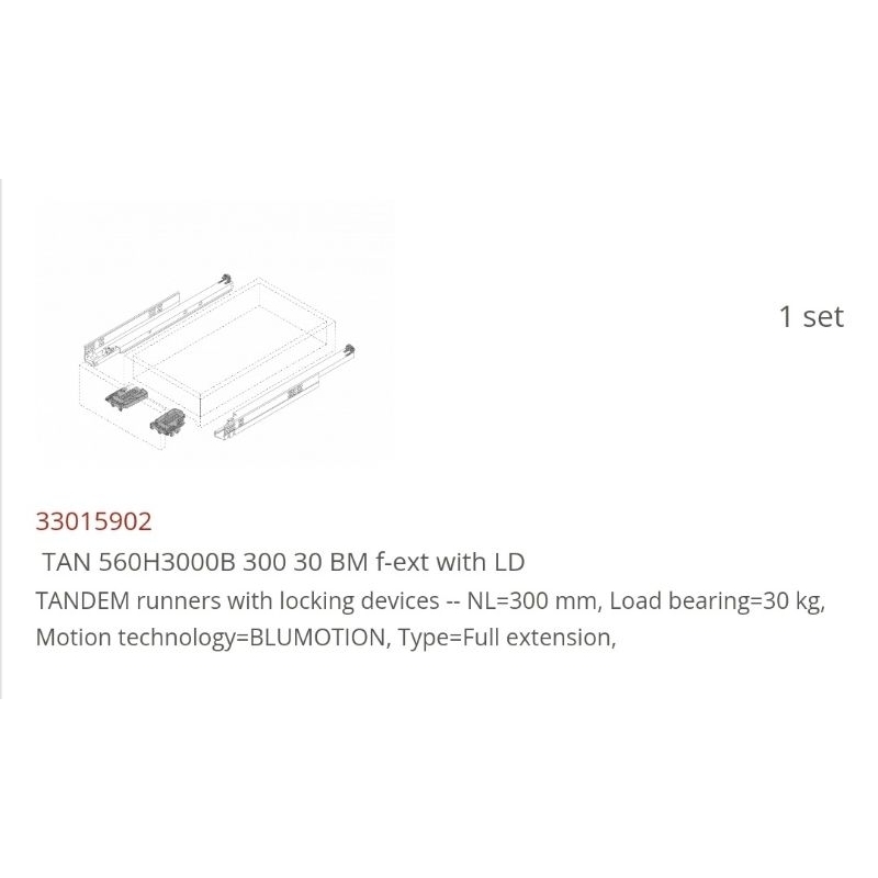 Blum Tandem Runner Undermount Full Extension 30kg | Shopee Malaysia