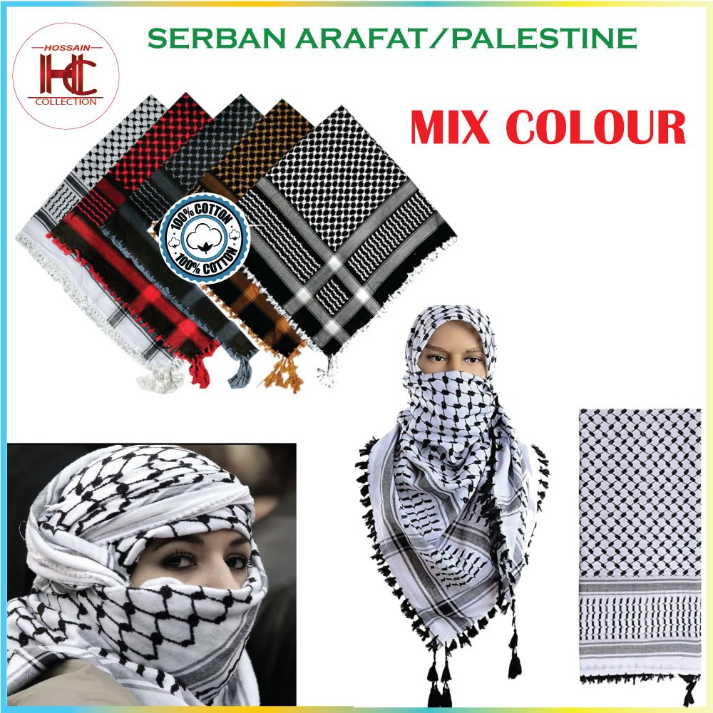 SERBAN AL ARAFAT PALESTINE MIX COLOUR (SIZE 50*50) | Shopee Malaysia