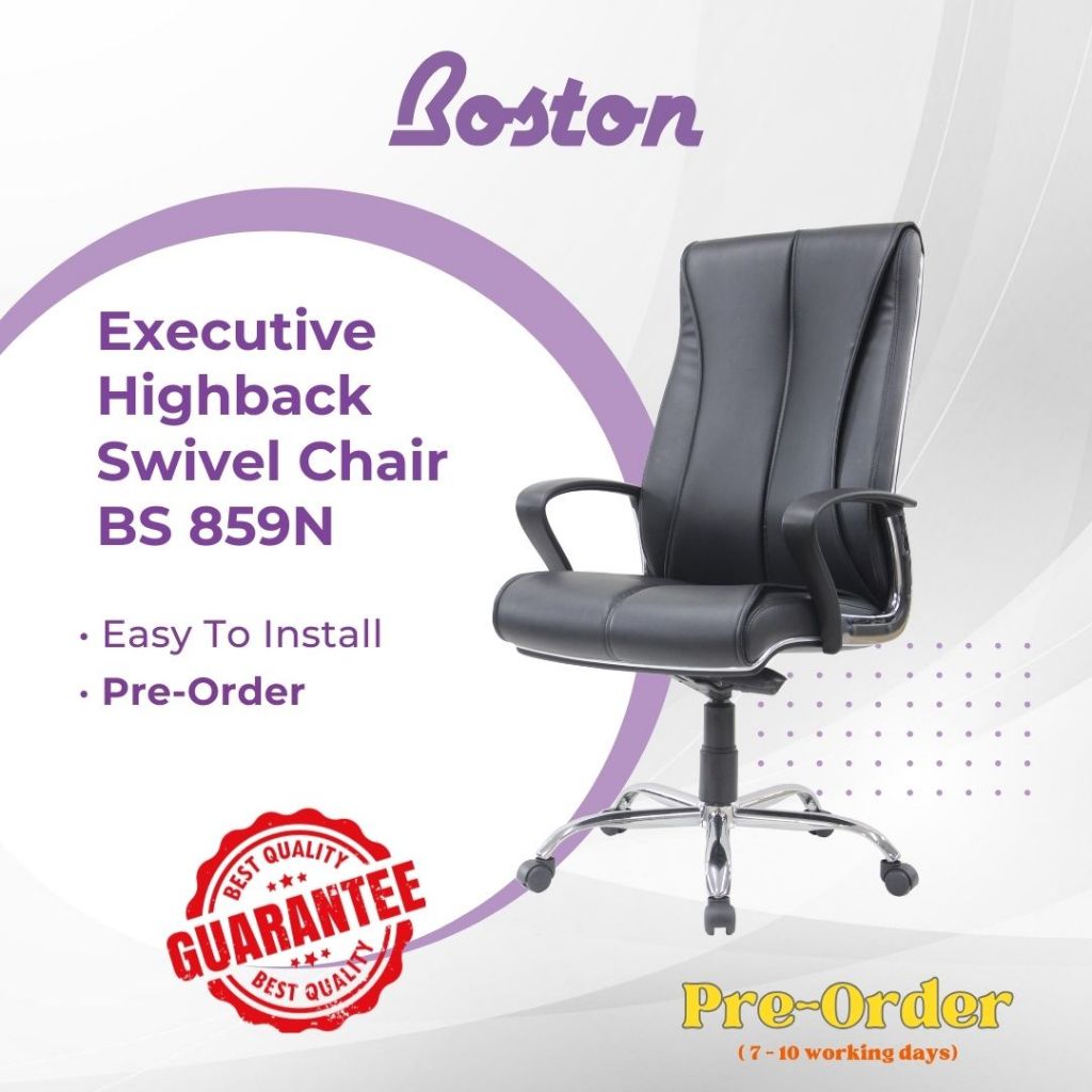 Boston Swivel Executive Office Highback Chair (BS 859N)–Highback PVC ...