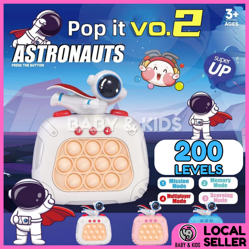 Creative 200 Level Quick Push Game Pop It Astronauts Electronic Machine ...
