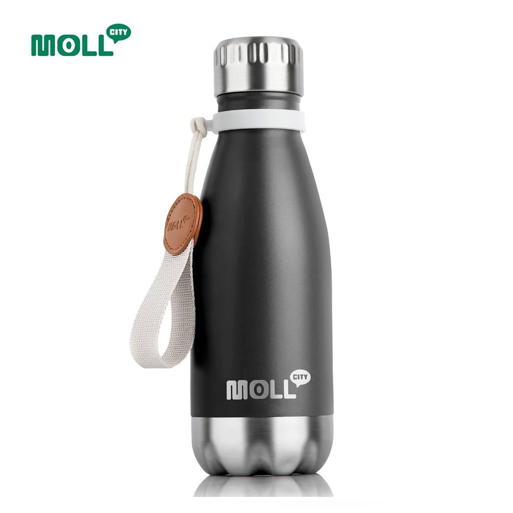 Mollcity Insulating Bottle Stainless Steel Vacuum - Black (340ml/12oz ...